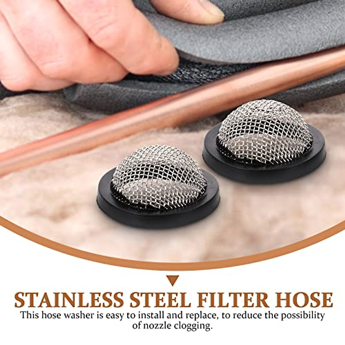 GANAZONO 30pcs Stainless Steel Screen Hose Washers Filter Pressure Shower Head Washer Gasket Inlet Hose Screen Washer Repair Kit for Washing Machine Garden Hose Connector