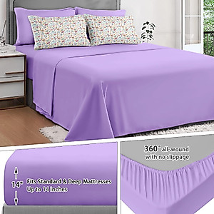 Pinbeam 5 Pcs Comforter Set Twin Size, Vintage Flower Mushroom Bed in a Bag with Flat Sheet and Fitted Sheet for Kids and Adults, Cute Botanical Plant Birds Bedding Set with Pillowcase & Sham