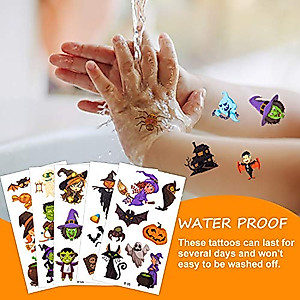 Halloween Temporary Tattoos for Kids, 100 Assorted Waterproof Cute Pumpkin Tattoos Stickers for Kids and Children Party Favors