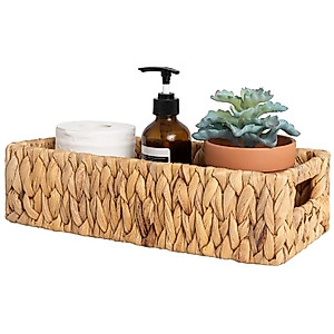 StorageWorks Seagrass Baskets with Built-in Handles + Water Hyacinth Basket for Toilet Paper