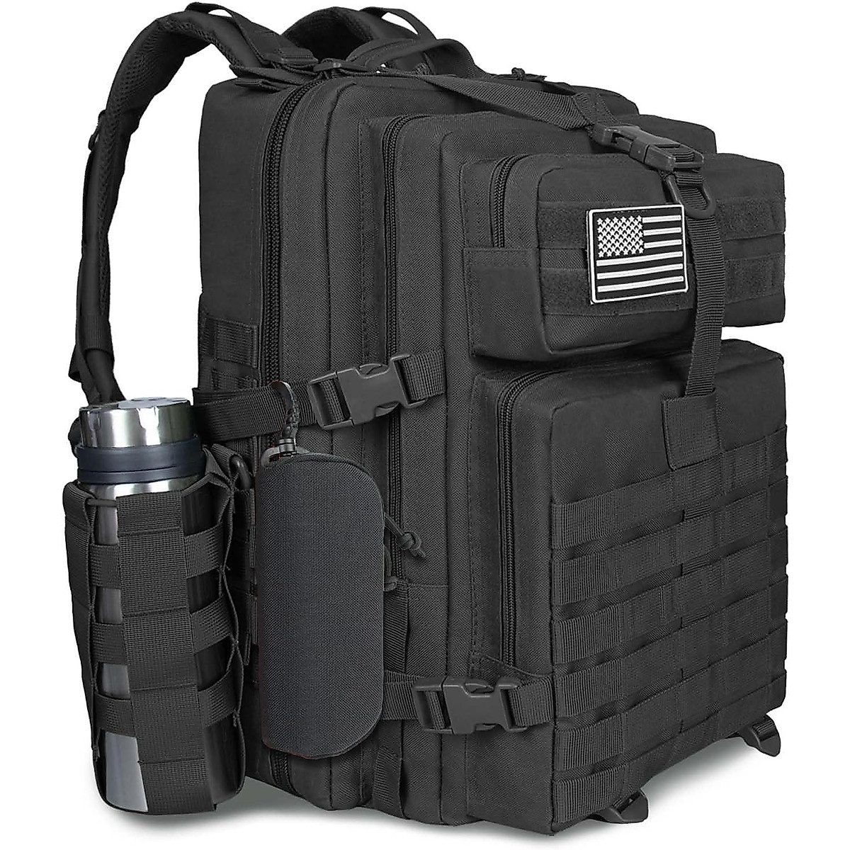 JOCTUBO Tactical Glasses Case Molle Glasses Pouch. Portable Eyeglasses Cases Eyewear Box. Eyeglass Case with Clip (Black)