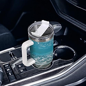 Starfish And Seashell on The Beach 40OZ Tumbler Stainless Steel Travel Mug Water Bottle Car Cup Tea Cups with Lid White-style