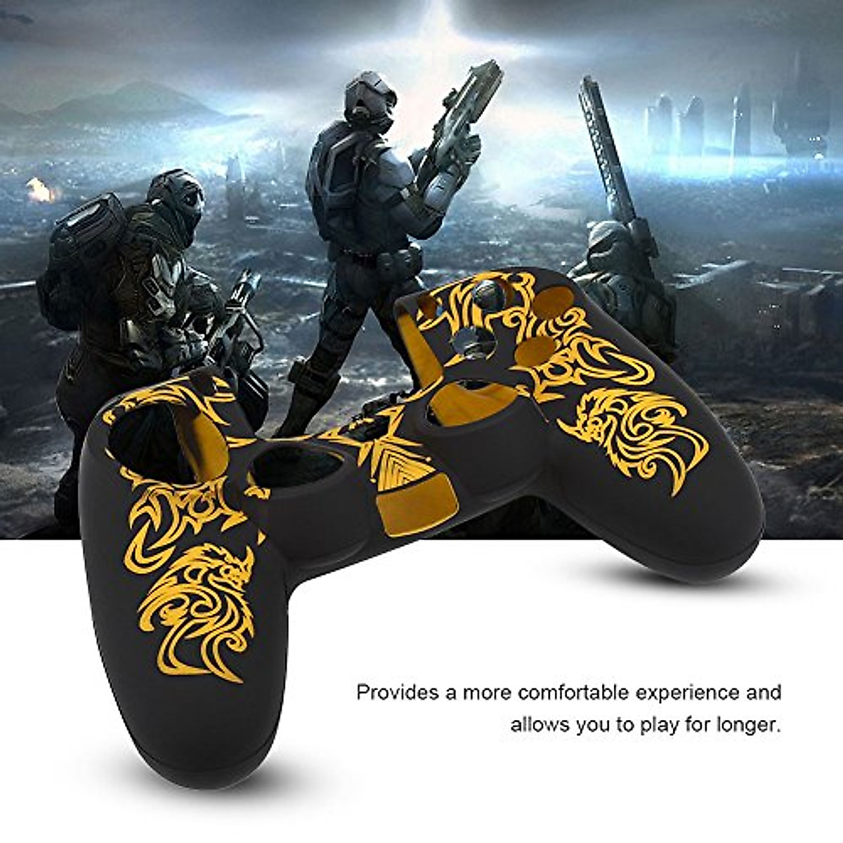 Bewinner Gamepad Controller Cover Silicone Cover for PS4 Controller, Cover Protective Covers for PS4, Cover Case Silicone Cover Protector Accessories for PS4 Controller(Yellow)