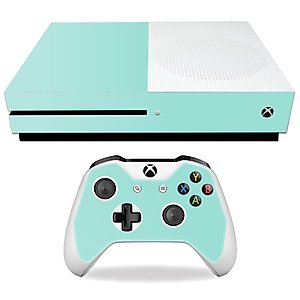 MightySkins Skin Compatible with Microsoft Xbox One S - Solid Seafoam | Protective, Durable, and Unique Vinyl Decal wrap Cover | Easy to Apply, Remove, and Change Styles | Made in The USA