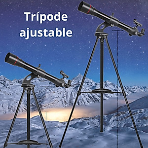 TASCO Spacestation 70x800mm Refractor AZ with Variable LED Red Dot Finderscope Telescope, black, one size (49070800)