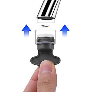 uxcell 4pcs M20 Faucet Cache Aerators with 1pc Faucet Aerator Key Removal Wrench Bathroom Faucet Aerator Water Saving Restrictor Replacement Parts for Bathroom Kitchen Sink, Grey