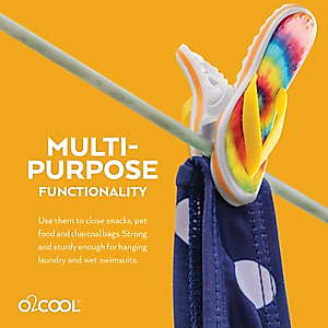 O2COOL Bocaclips - Beach Towel Clips for Beach Chairs, Patio and Pool Accessories - (Tie Dye Flip Flop) 2 Count
