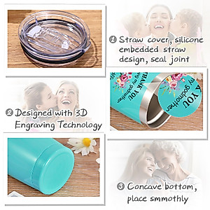 Patelai Funny Godmother Gift, Thank You for Being My Godmother Personalized Mother's Day Gift for Godmother Mother, 20 oz Insulated Vacuum Mug Tumbler with Lid Straw Brush (Mint)