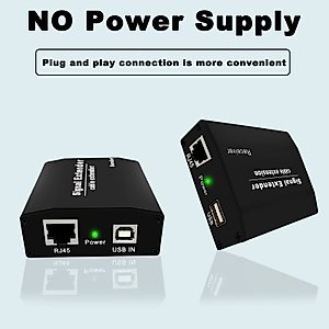 LornCeng USB Extender Over Ethernet Cat5e/6/7 Up to 656FT(200M), USB RJ45 Extender for Keyboard Mouse Extension, Plug and Play, Hot Swap, Driver Free, Support All Systems, USB1.1 Protocol