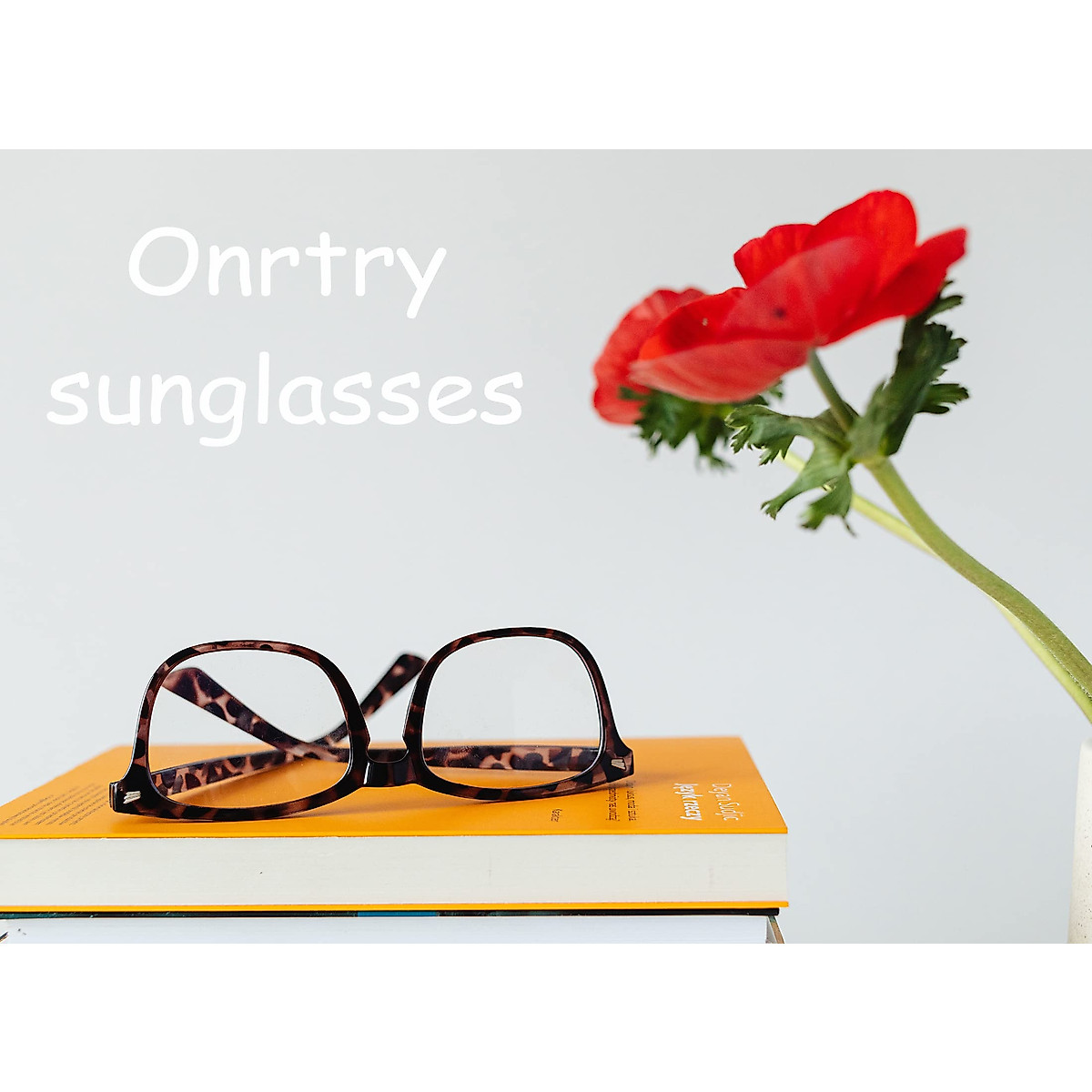 Onrtry Non Prescription Glasses for Men Women Square Clear Lens Eyeglasses (Tortoise)