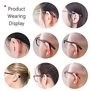 Glasses Ear Grip Eyeglass Ear Cushion Ear Hooks for Glasses Behind The Ear Keep Glasses from Slipping Temple Tips Sleeve Retainer Silicone Anti-Slip Holder Black and White (8 Types)
