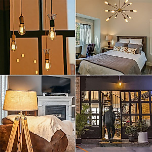 Austin Coast ST19/ST58 Vintage LED Edison Bulb,6W Warm White 2700K, Antique Flexible Spiral LED Filament Light Bulb,600Lm Dimmable with 80+ CRI, 6W Equivalent to 60W, E26 Base, Clear Glass 6 Pack