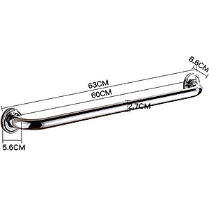 XHALERY Safety Handle,Grab Bar Rail,Bathtub,Toilet, Kitchen,Stairway,Anti-Slip Grip,Antirust Thicken Anti-Fall Stable Durable Stainless Steel (Color : Silver, Size : 26.6cm)