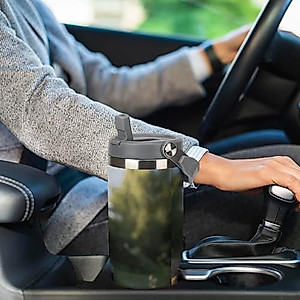 30oz Stainless Steel Insulated Tumbler with Flip Lid & Straw, Leakproof Travel Mug for Car, Cute Funny Rabbit Double Wall Vacuum Thermal Coffee Cup with Handle, Spill-Proof Design for Hot/Cold Drinks