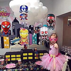 5pcs Superhero Balloons Birthday Party Decorations Supplies For Your Kids Theme Party, Baby Shower Birthday Pasrty