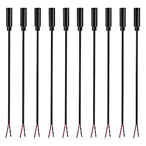 Fancasee (10 Pack) Replacement 3.5mm Female Jack to Bare Wire Open End TS 2 Pole Mono 1/8" 3.5mm Jack Plug Connector Audio Cable Repair