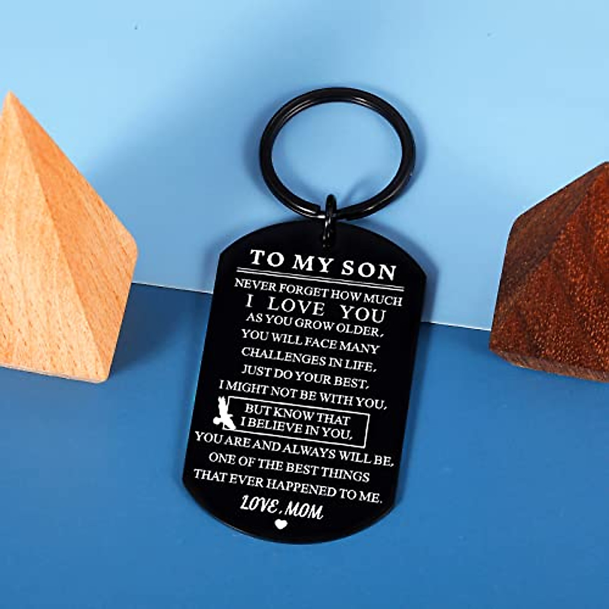 Teen Boys Gift Ideas Son Gifts from Mom Inspirational Keychain for Him Son-in-Law Stepson Birthday Christmas Stocking Stuffers for Teens Valentines Day Gifts for Kids Graduation Gifts Back to School