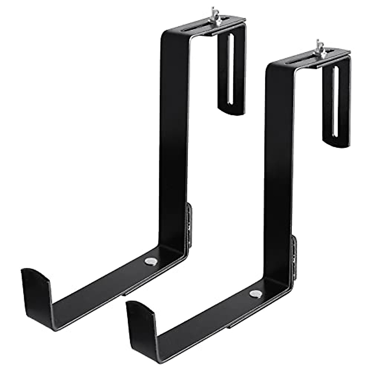 Happyyami 2Pcs Adjustable Railing Hook Balcony Window Planter Box Hanging Planters for Patio Rail Planters Bird Feeder Hangers for Outside Wrought Iron Fence