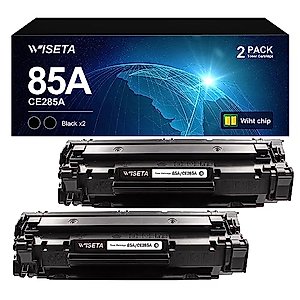 WISETA 85A P1102W CE285A Toner Cartridges for HP 85A Black Laserjet CE285A Toner Cartridges to Compatible with Laserjet Pro HP P1102W P1109W M1217NFW M1212NF Printer Ink Cartridge(2 Black)
