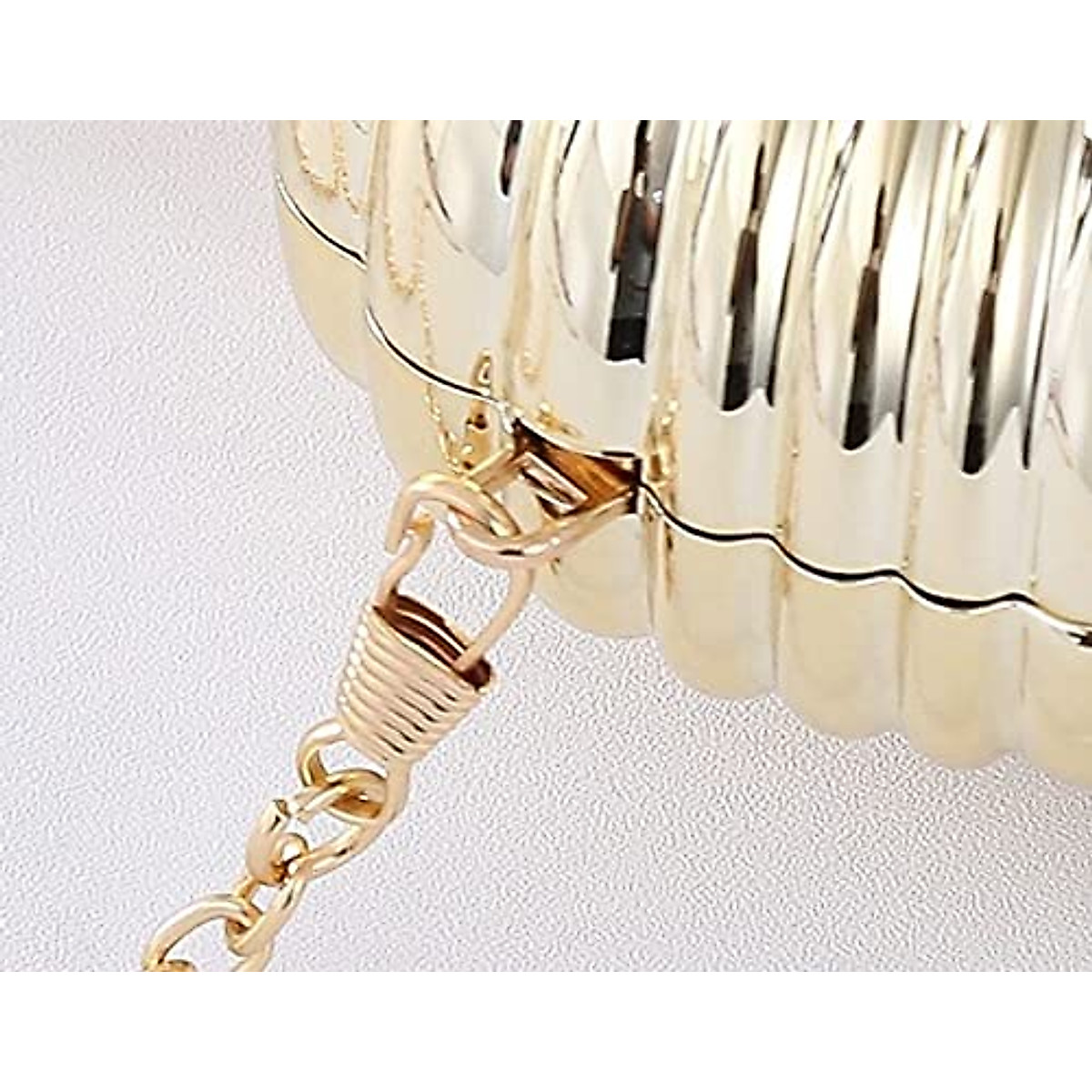 TOKYO-T Gold Evening Purses and Clutches for Women Seashell Crossbody Shiny Bag Chain
