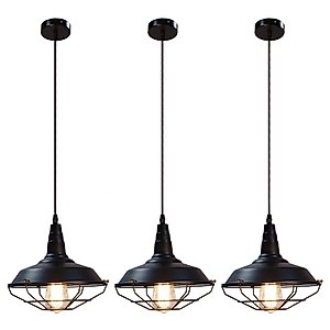 SESIMENT Farmhouse Pendant Light, Black Pendant Light, Industrial Pendant Light, Kitchen Pendant Light, Pendant Lights Kitchen Island,Island Pendant Lights for Kitchen,Bedroom, Living Room