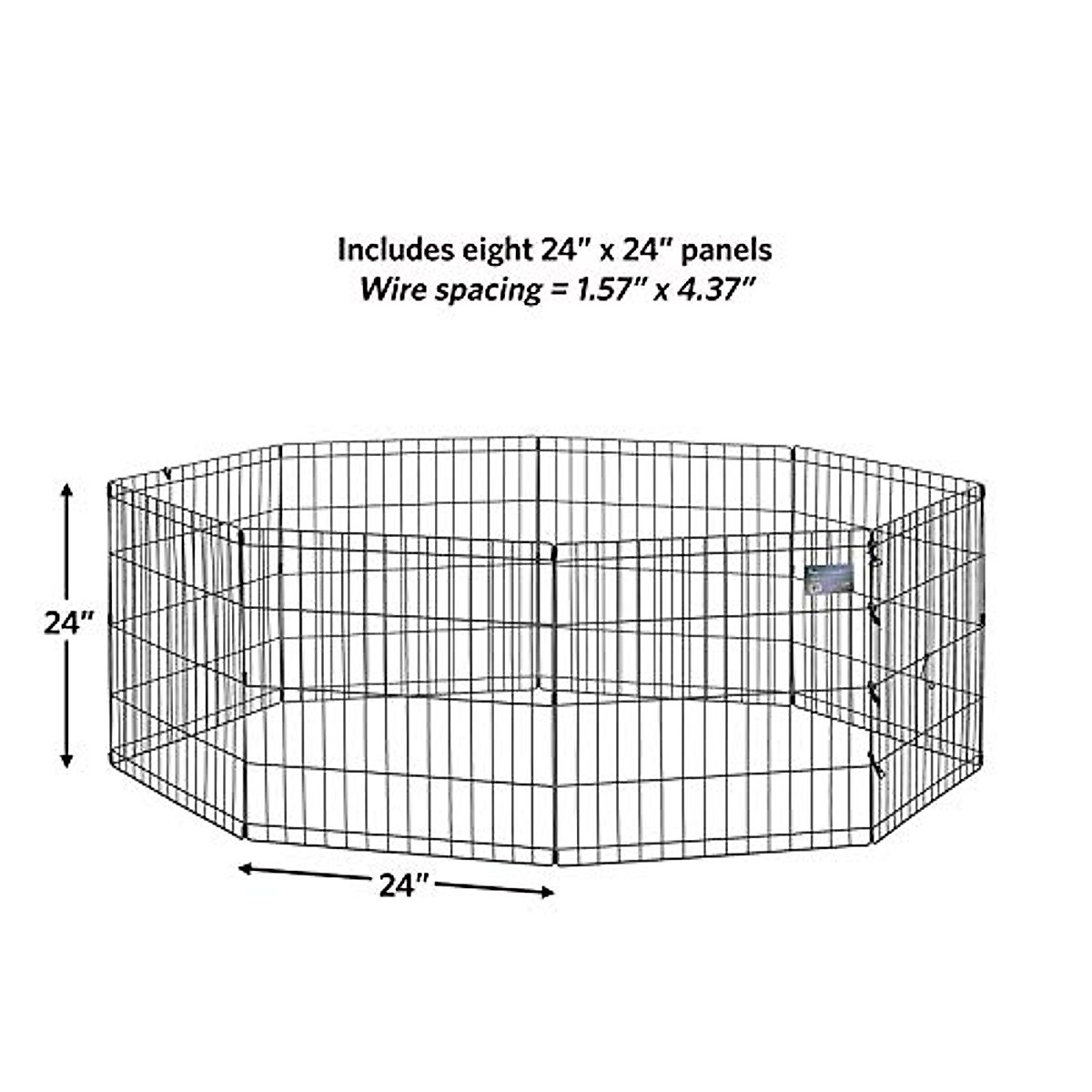 MidWest Homes for Pets Foldable Metal Dog Exercise Pen / Pet Playpen, 24'W x 24'H, 1-Year Manufacturer's Warranty