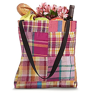 Cute Preppy Madras Plaid Patchwork Summer Pattern Tote Bag