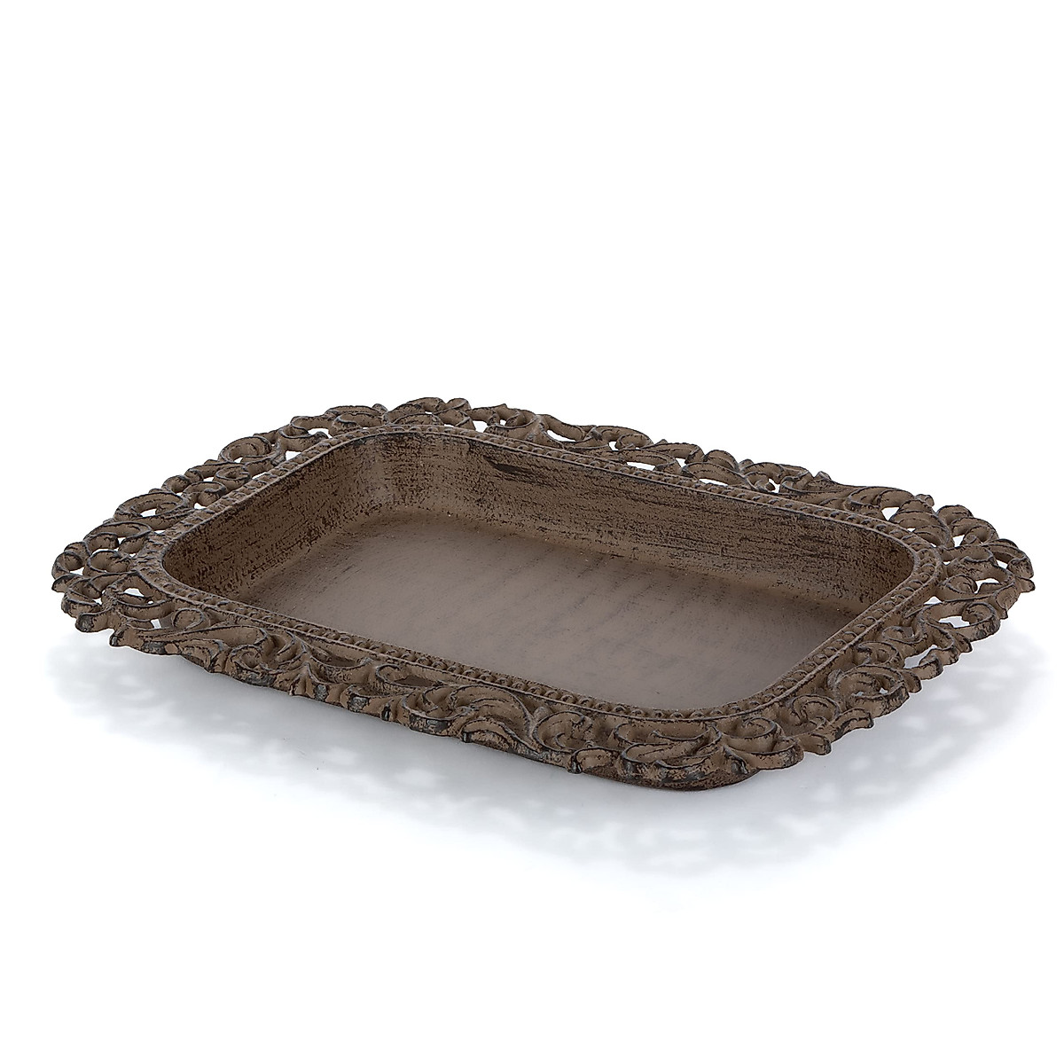 Cream Ceramic Butter Dish with Metal Work in Acanthus Leaf Design