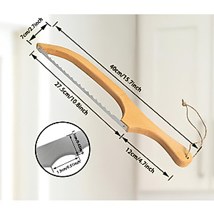 ALIOLIOGEN Bread Bow Knife, Bread Knife, Bread Saw, Sourdough Knife Slicer, Stainless Steel Serrated Sourdough Bread cutter for slicing bread