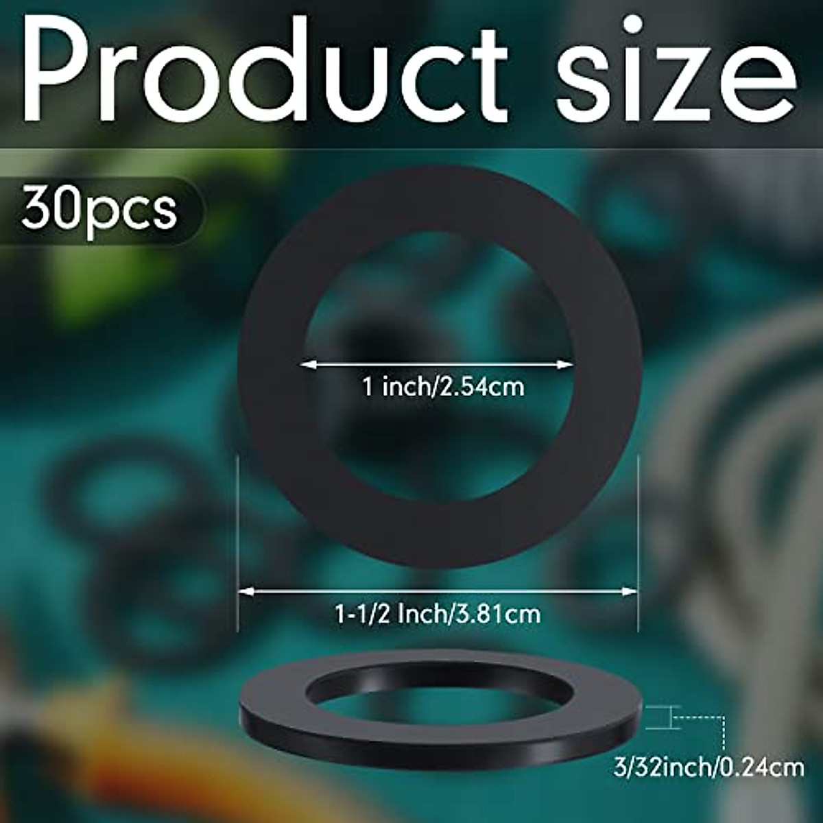 30 Pack 1-1/2 Inch Oversize Union Washer Flat Plumbing Slip Joint Washer Rubber Flat Washer Rubber Washers for Piping and Plumbing Systems