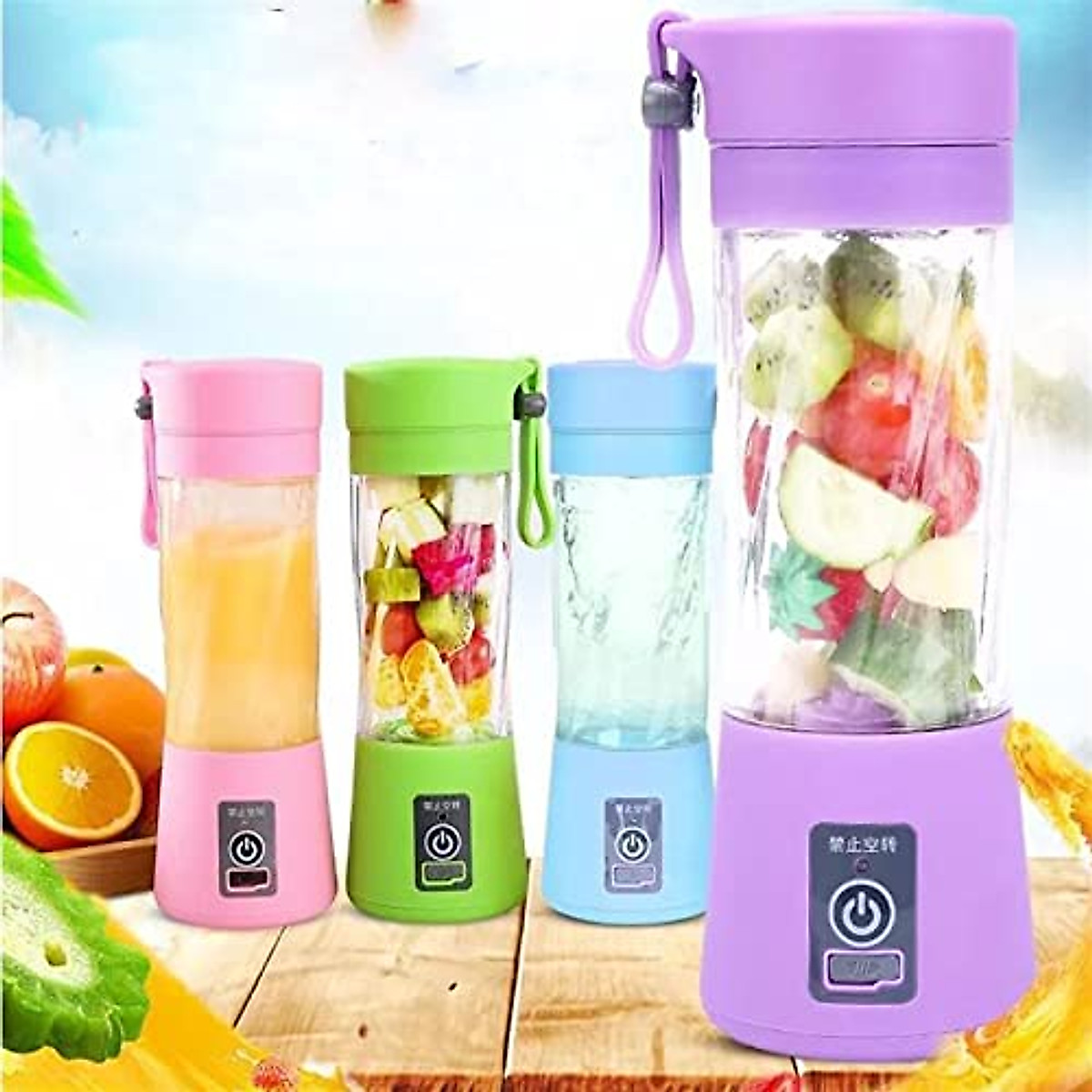 TANACC Portable Juice Blender Electric Fruit Juicer Glass Mini Portable Handheld Smoothie Maker Blenders Mixer USB Rechargeable for Home Travel