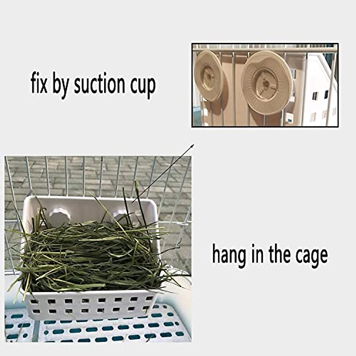 Tfwadmx Rabbit Hay Feeder Hay Rack Manager Holder Plastic Food Bowl Use for Grass Ideal for Bunny Guinea Pig