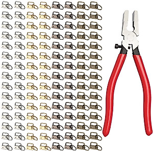 120 Pieces 1" Key Fob Hardware with 1 Key Fob Pliers Set Includeds 4 Colors Key Chain Hardware for Wrist Strap, Key Chain, Lanyard Keychain Making Hardware Supplies
