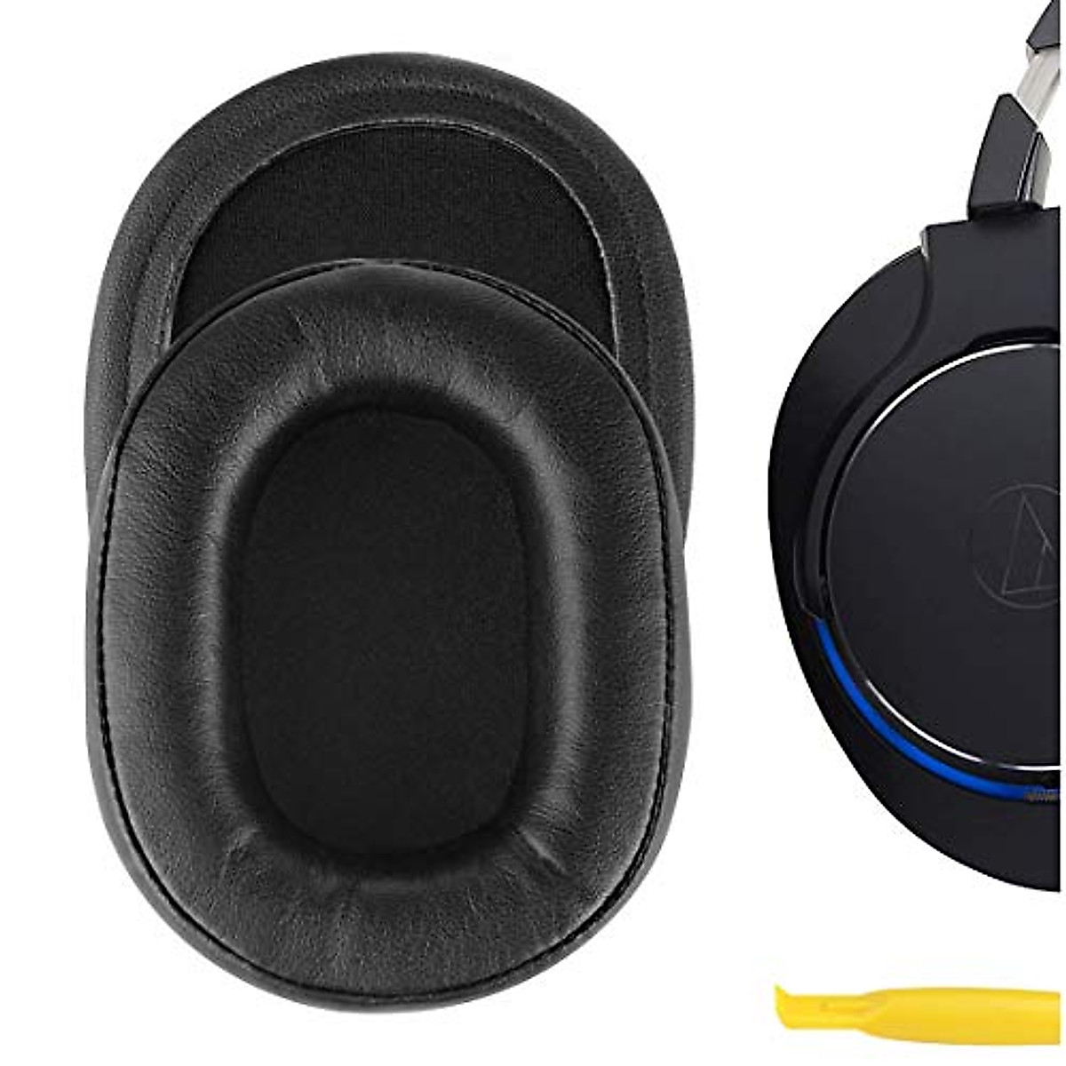 Geekria QuickFit Replacement Ear Pads for Audio-Technica ATH-MSR7 MSR7NC MSR7BK MSR7GM Headphones Earpads, Headset Ear Cushion Repair Parts (Black)