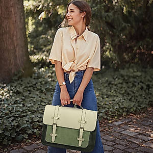 ECOSUSI Laptop Bag for Women Vegan Leather Messenger Bag Fashion Briefcase Backpack 15.6 inch Computer Satchel Bag