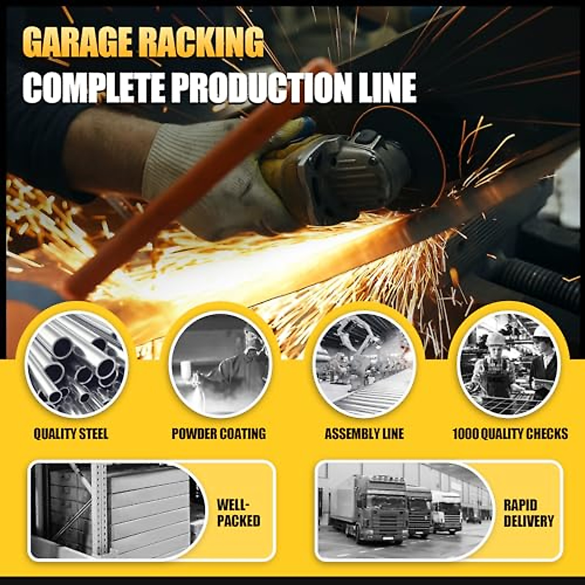 72"H|36"W Garage Shelving Unit and Storage-Easy Assembly Metal Shelves 5-Tier Rack|Heavy-Duty Adjustable Shelf|Steel Rust-Resistant Shelves for Industrial,Warehouse,Basement,Workshop Organization