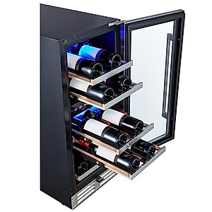STAIGIS 29 Bottle Compressor Wine Cooler Refrigerator, 15 inch Wine Fridge Freestanding Dual Zone for Home, Kitchen and Bar, Digital Temperature Control