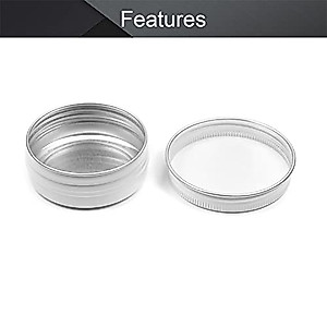 Othmro 24Pcs 1oz Metal Round Tins Aluminum Tin Cans Jar Refillable Containers 30ml Tin Cans Tin Bottles Containers with Screw Lid for Salve Spices Lip Balm Tea Candies White 50×20mm