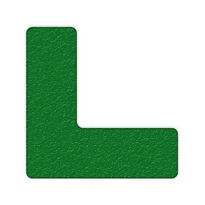 INCOM Manufacturing: 5S / Lean Textured Floor Organization Layout Markers – L/Corner Shape, 6 inch x 6 inch, Green (Pack of 25)