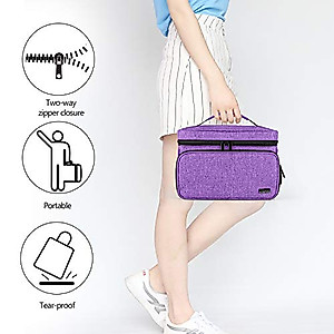 Luxja Sewing Accessories Organizer with 2 Detachable Clear Pockets, Sewing Supplies Organizer (Patent Design), Purple