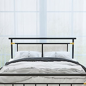 Recaceik Full Size Bed Frame Metal Platform Full Bed Frame with Headboard and Footboard, Bed Frame Full Size Mattress Foundation, No Box Spring Needed, Under Bed Storage, Non-Slip Without Noise
