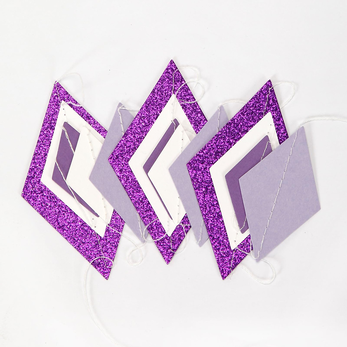 Purple-White Lavender Party-Decorations Paper Garland - 39ft Women Girl Birthday Hanging Streamers Banner,Baby Bridal Shower Wedding Engagement Bachelorette Graduation Decor Hugtmr