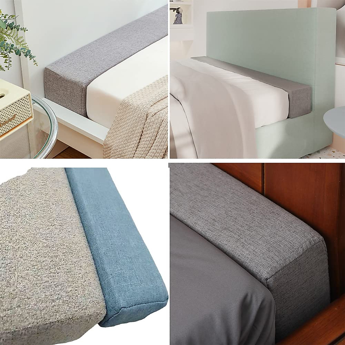 JCANT Rectangle Bed Bridge Wall Mattress Gap Filler,Washable Cover,Bed Bumpers Bed Guard Mattress Extender for Queen, King, Full Bed