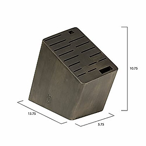 Shun Cutlery 17-Slot Angled Knife Block, Hardwood Block with Attractive Dark Stain, Authentic, Japanese Universal Knife Block, Knife Holder for Kitchen Counter