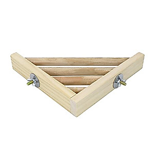 Litewoo Bird Perch Corner Platform Stand Shelf for Birds Budgie Parakeet Cockatiel Conure Cockatoo（Ladder）