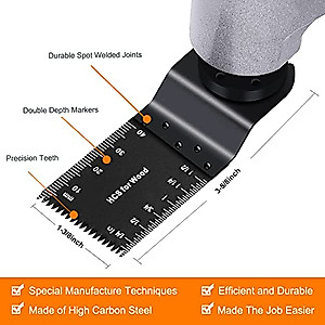 33 Pack Sawblaz Universal oscillating Tool Blades Wood Plastics Soft Metal Oscillating Saw Blades Quick Release Multitool Blades Fit Dewalt Rockwell Royobi Millwaukee Porter Cable Rigid Craftsman