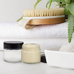 Cornucopia Brands 2oz Straight Sided Clear Glass Jars (12 pack), Airtight Cosmetic Jars for Creams, Balms & Aromatherapy