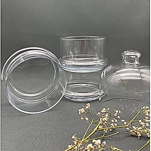 UMS 3-tier glass Stackable jar - Clear Apothecary Jars with Lid - Storage Container for Food, Candy, Biscuit, Cookie, Kitchen and Bathroom Organizer, Glass Pantry Jars