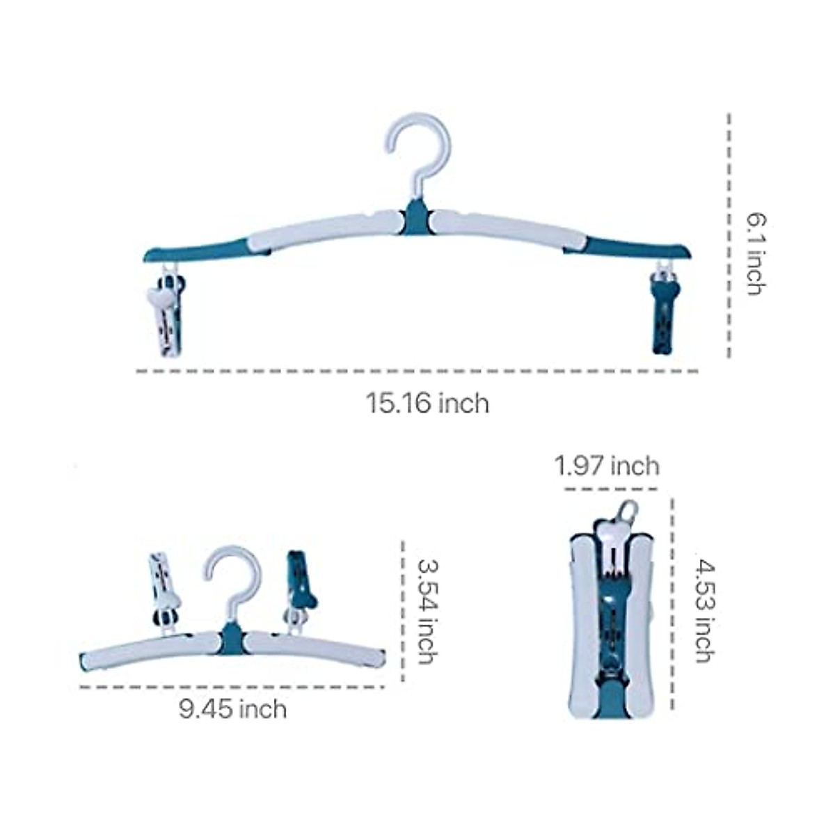 12 PCS Foldable Travel Hangers|Baby Hangers with Clips|Pants Hangers|Space Saving|rv Accessories|Camping