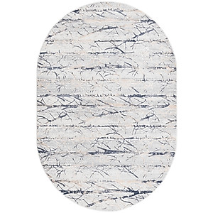 Unique Loom Finsbury Collection Area Rug - Anne (5' 3" x 8' Oval, Gray/ Beige)